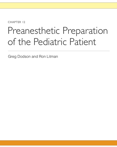 Sample Chapters | Basics of Pediatric Anesthesia/Pediatric Anesthesia ...